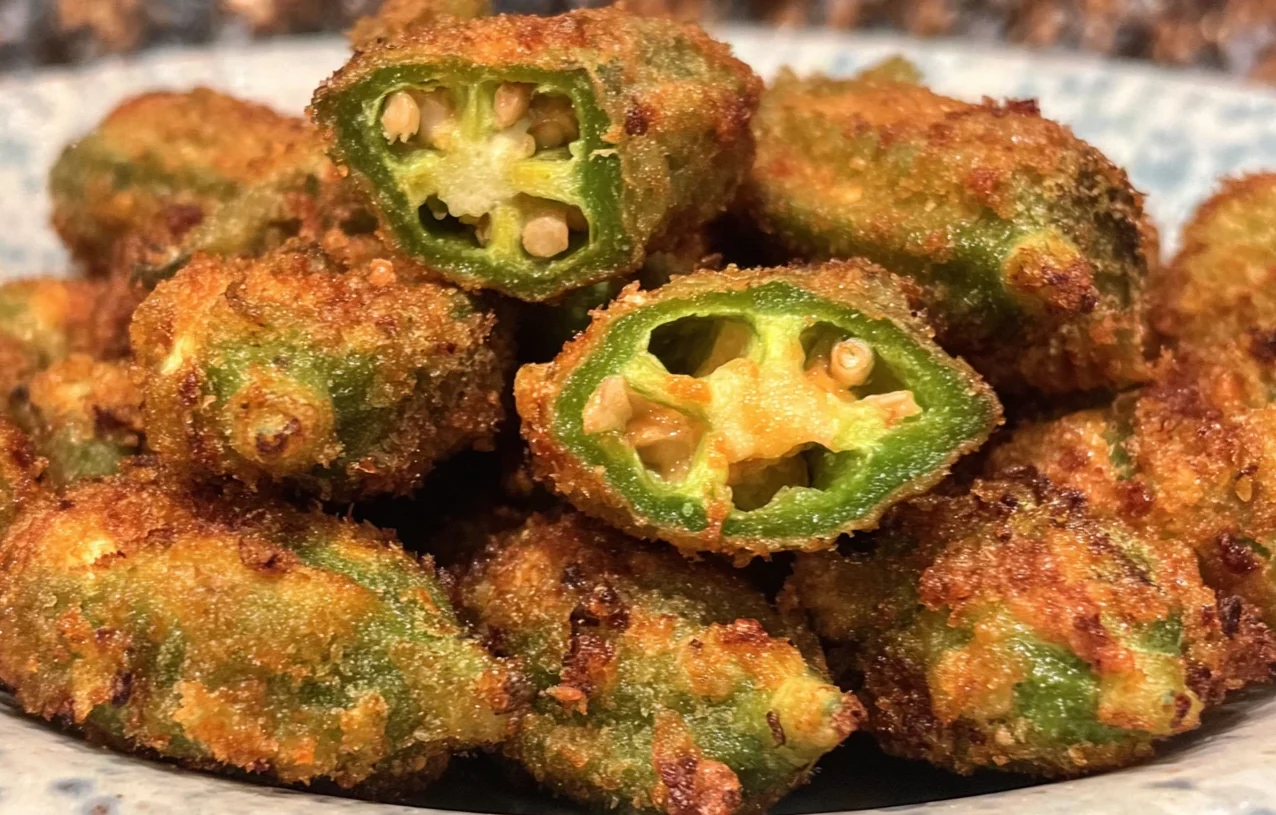 Pepper Jack Cheese Stuffed Fried Okra