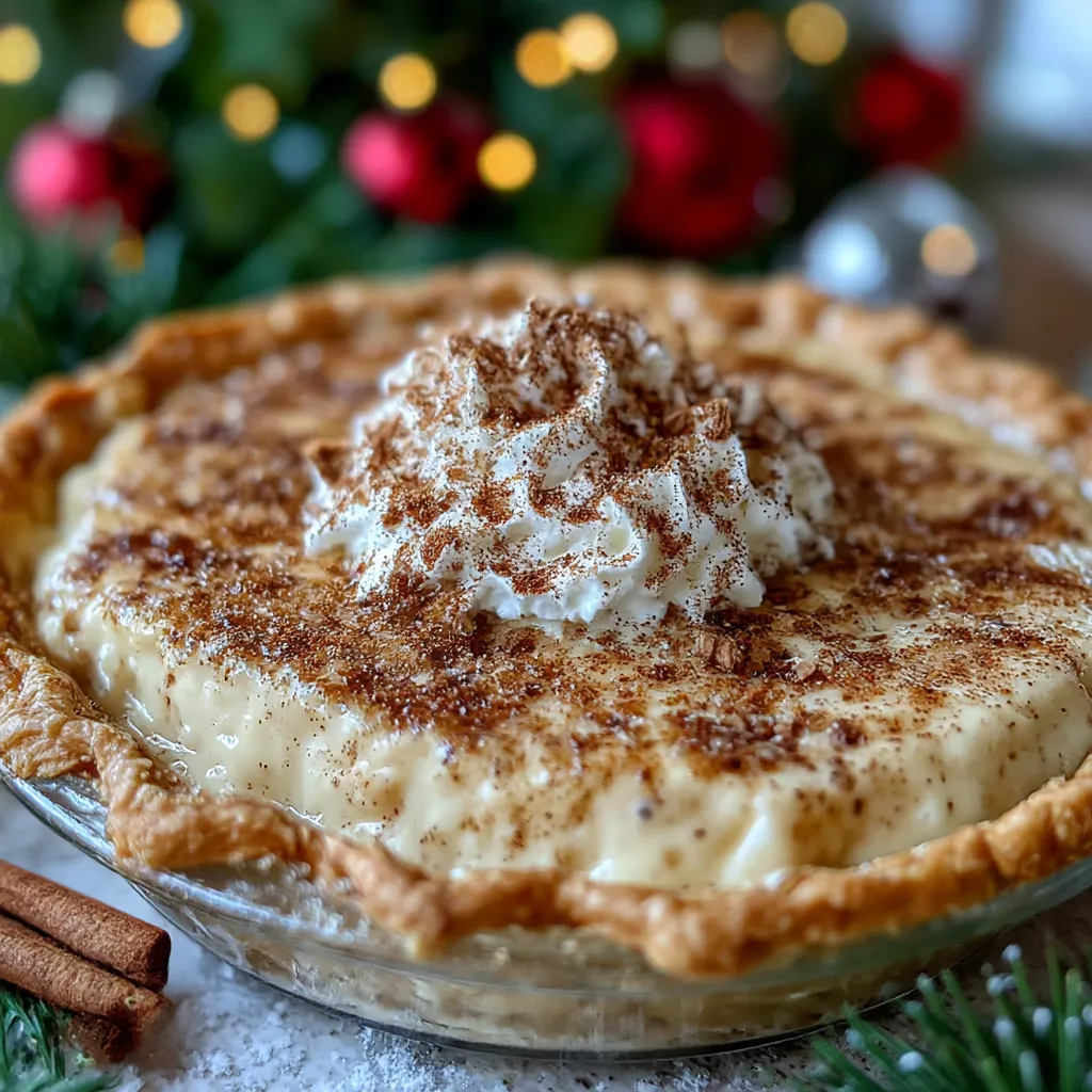 Christmas Eve Cinnamon-Vanilla Custard Pie8SilkyCreamyCozy.